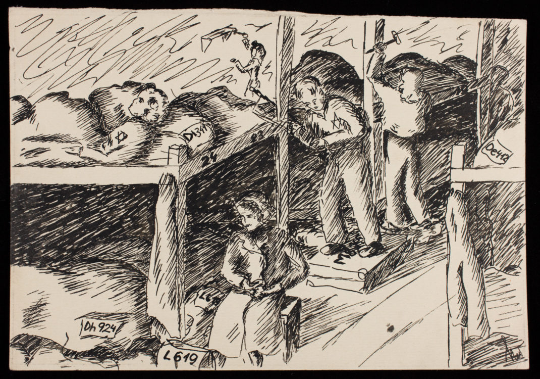 Artwork: Child’s Drawing of Terezin Bunks | Museum of Jewish Heritage ...
